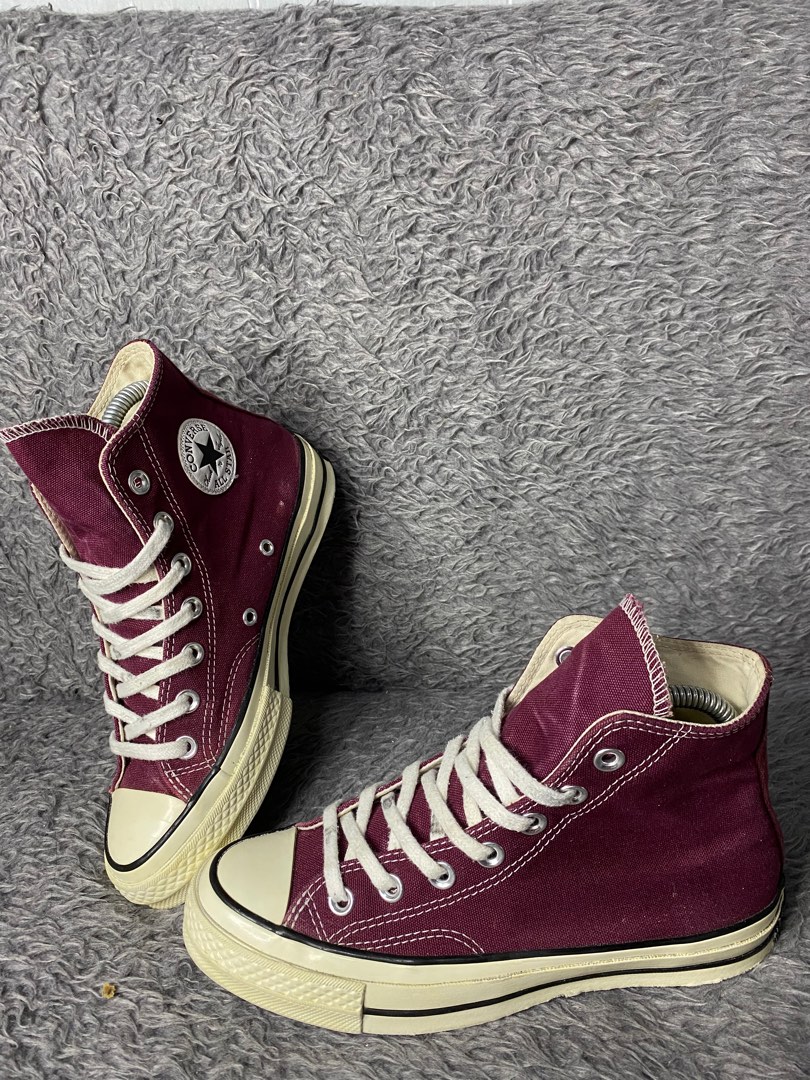 Burgundy Wine Converse Allstars 70’s, Women's Fashion, Footwear ...