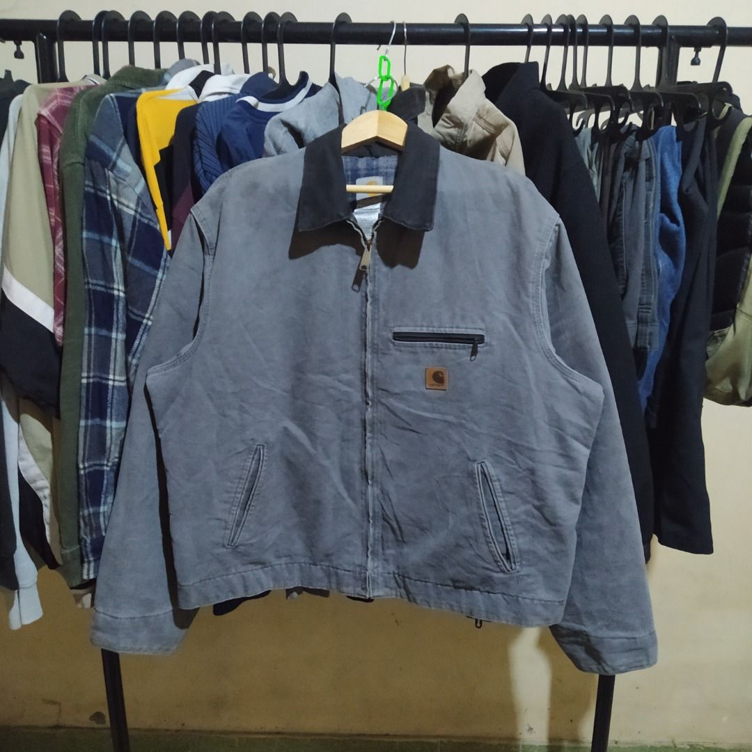 Carhartt J97 MTL Blanket Lined Sandstone Detroit Jacket not vintage, Fesyen Pria, Pakaian , Baju ...