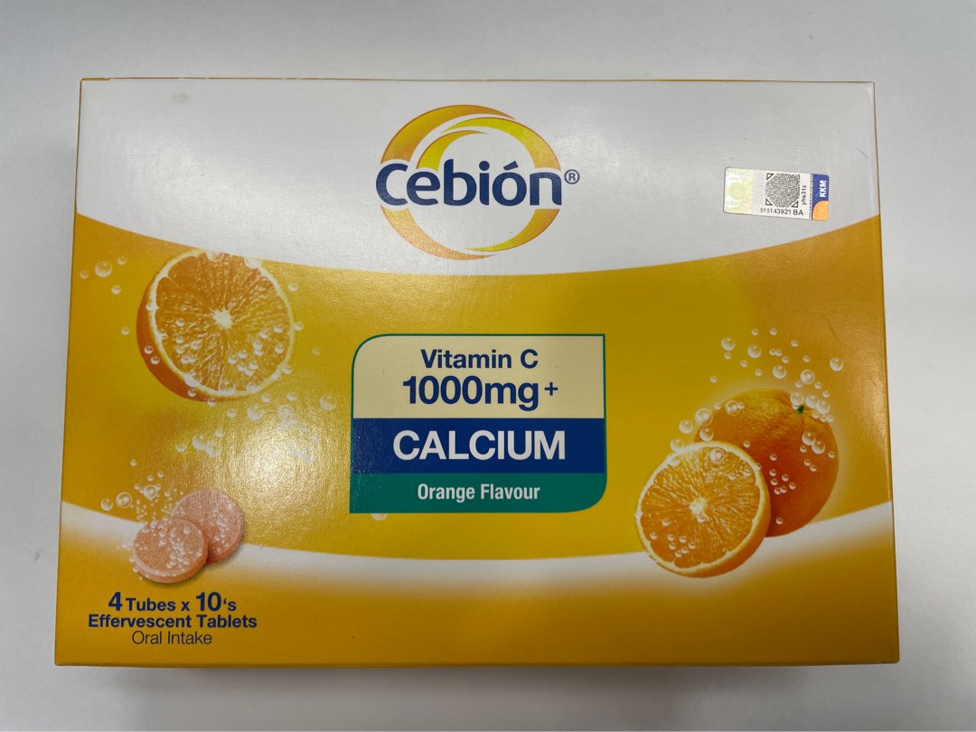 Cebion Effervescent Vitamin C + Calcium - Orange (10s x 4), Health ...