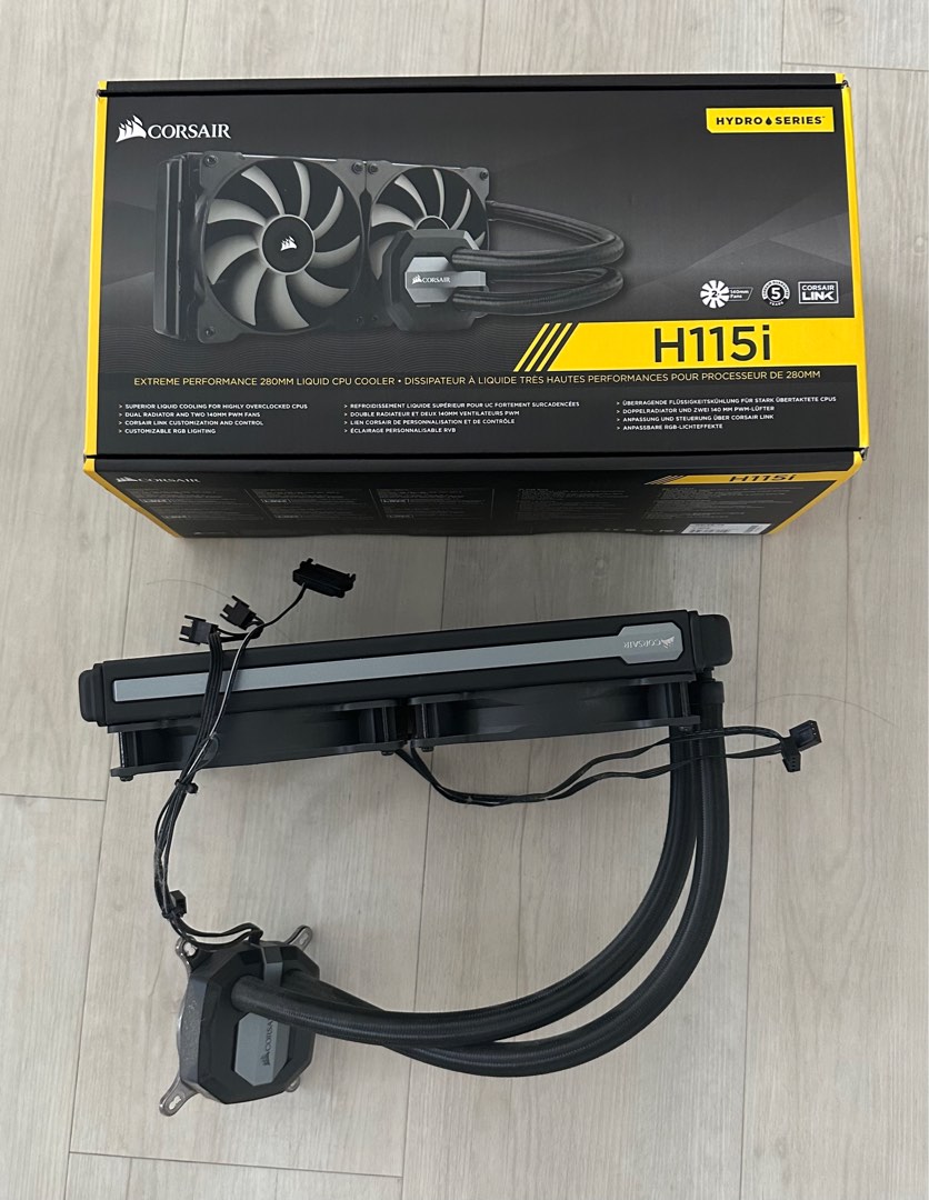 Corsair Hydro H115i Liquid CPU Cooler 280mm, Computers & Tech, Parts ...