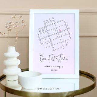 Custom First Date Map, Personalized Map Poster, First Home Map, Couple ...