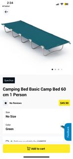 Decathlon Quechua safari camping cot bed, Sports Equipment, Hiking ...