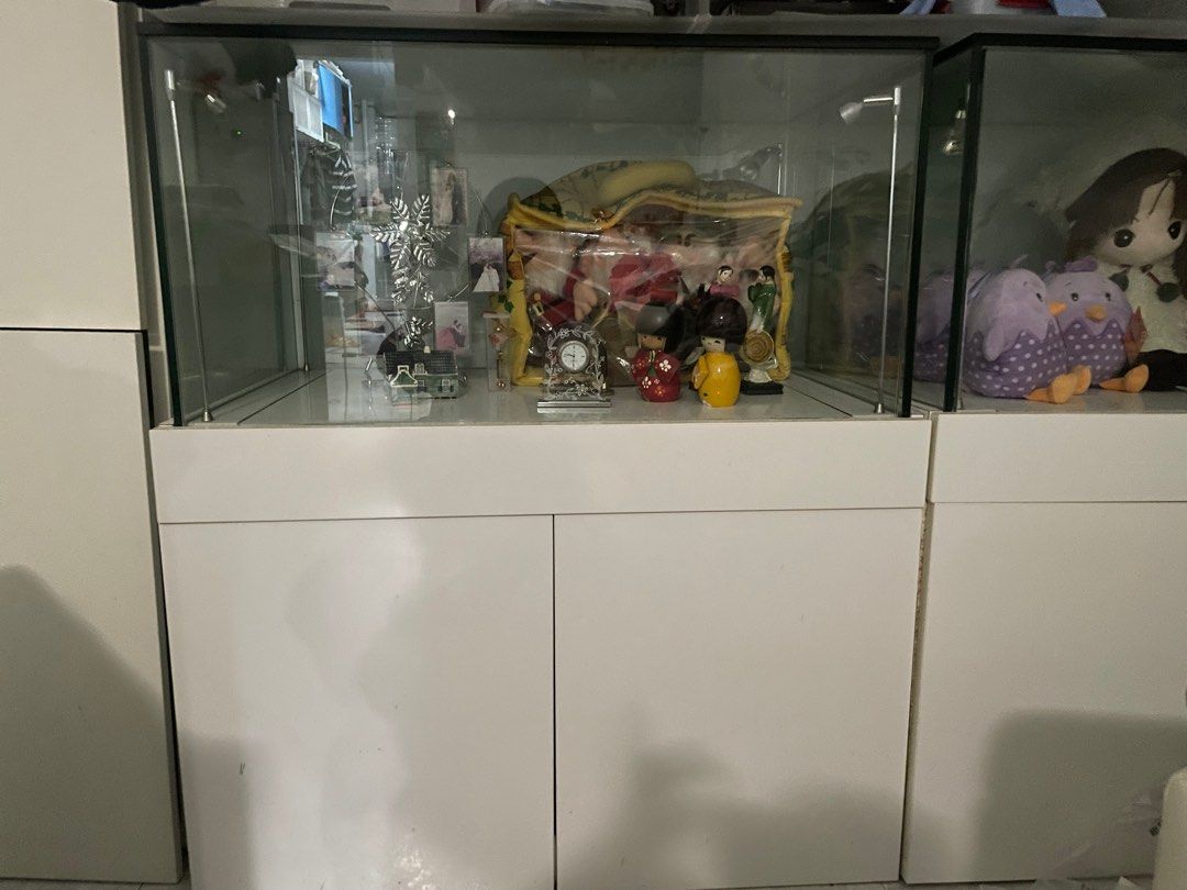 Display shelf with see through glass- 2 units for sgd 50, Furniture ...