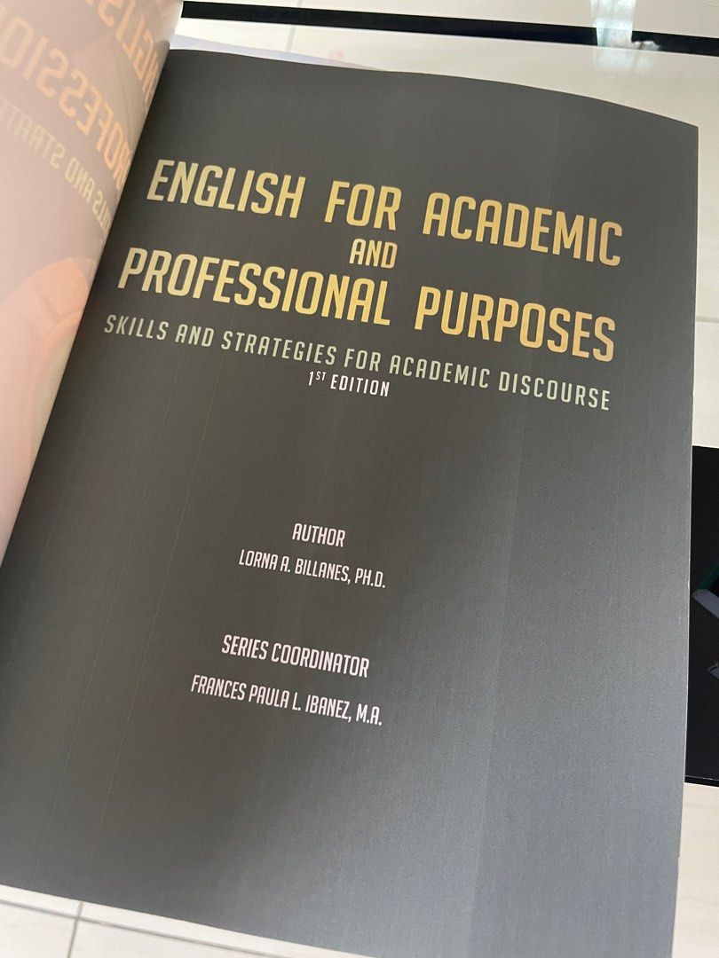 English for Academic and Professional Purposes skills and strategies ...