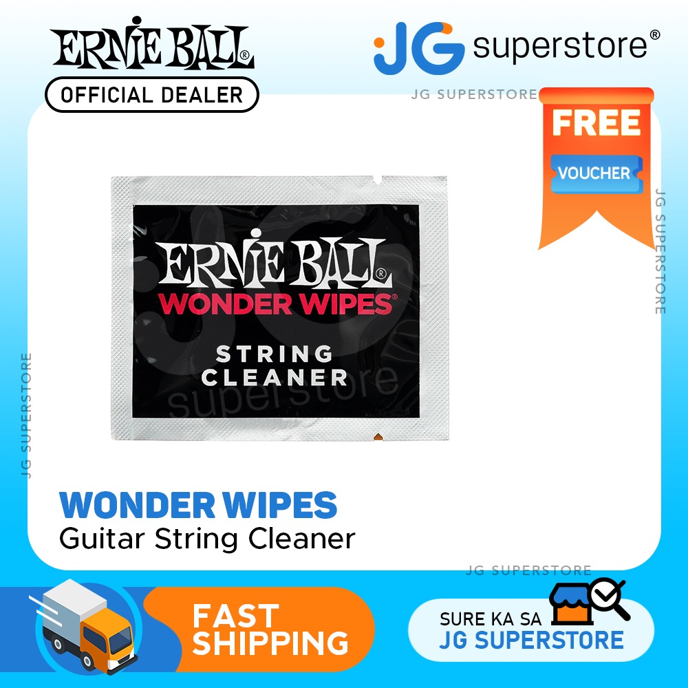 Ernie Ball Wonder Wipes Guitar String Cleaner with Lubricating Formula ...