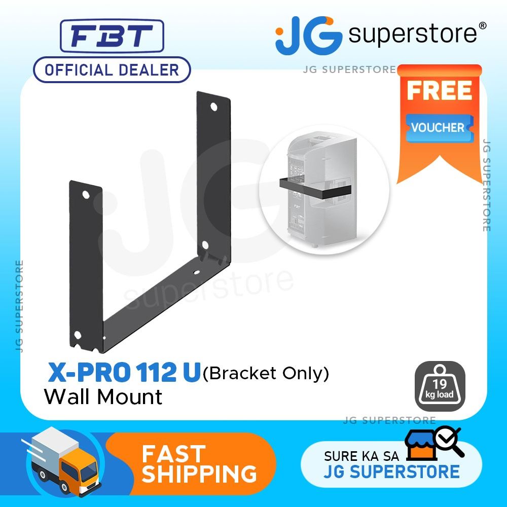 FBT Wall Mount U-Bracket with 19Kg Load Capacity in Vertical Position for X-Pro 112 Speakers ...