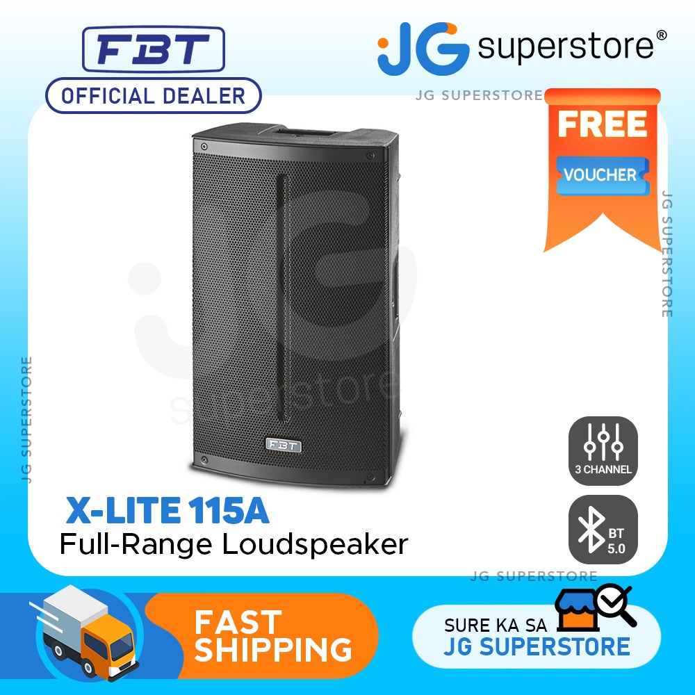 FBT X-Lite 115A 15" 2-Way 1200/300W Processed Active Speaker with Built ...