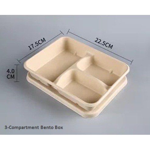 Food Packaging- 20 Sugarcane Bento Boxes, Furniture & Home Living ...