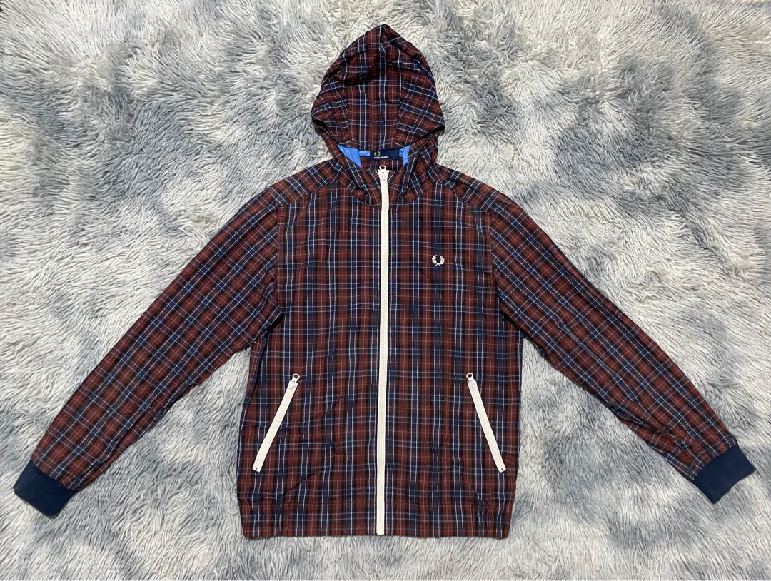 Fred Perry Checkered Windbreaker Jacket on Carousell