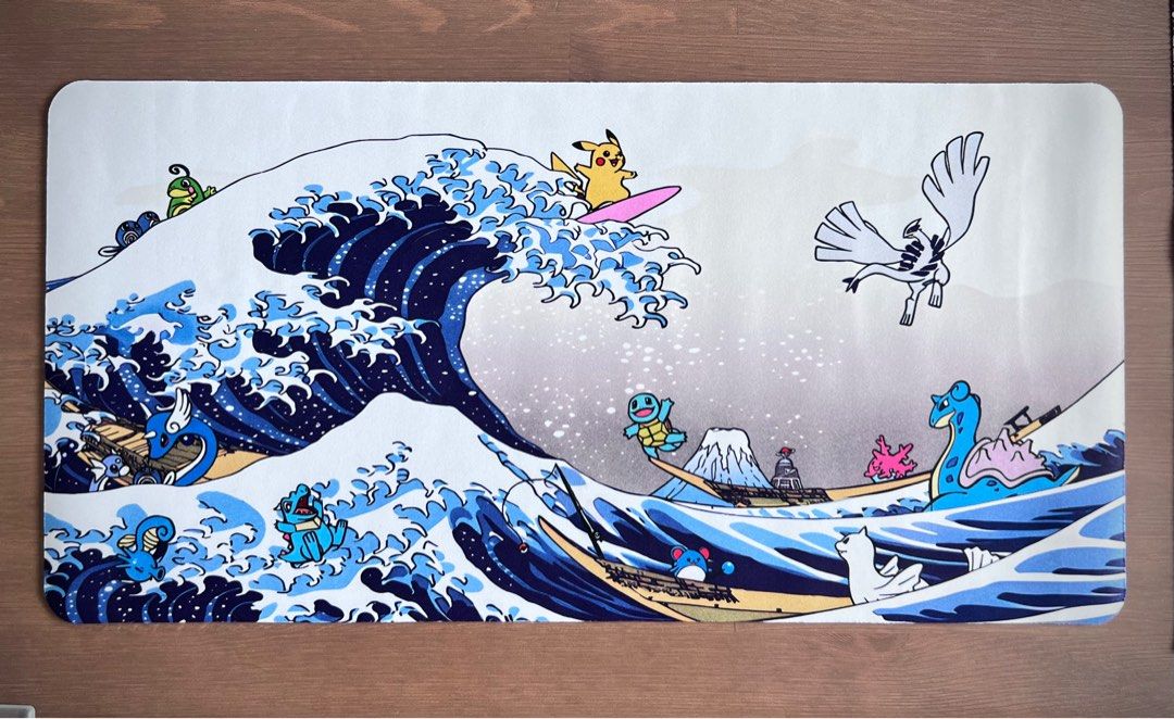 Great Wave Pokemon Custom Play Mat 60cm by 30cm PTCG Mouse Pad Table ...