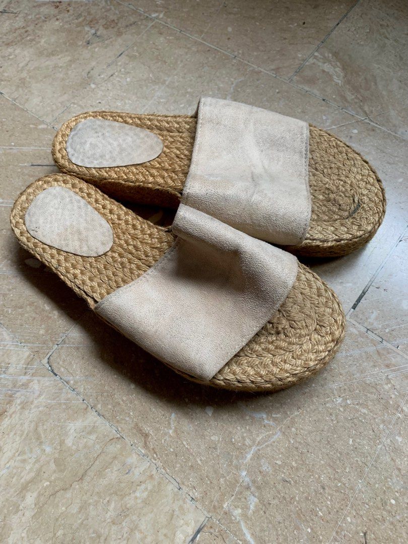 Handmade Cream Abaca Slides - Liliw Laguna Womens 8, Women's Fashion ...