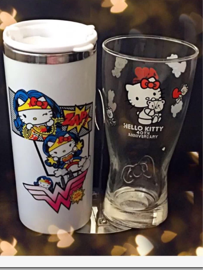 全新Hello kitty 40 週年紀念杯、304不鏽鋼隨手杯/不議價, 家具及居家用品, 廚具和餐具, 水杯、水壺在旋轉拍賣