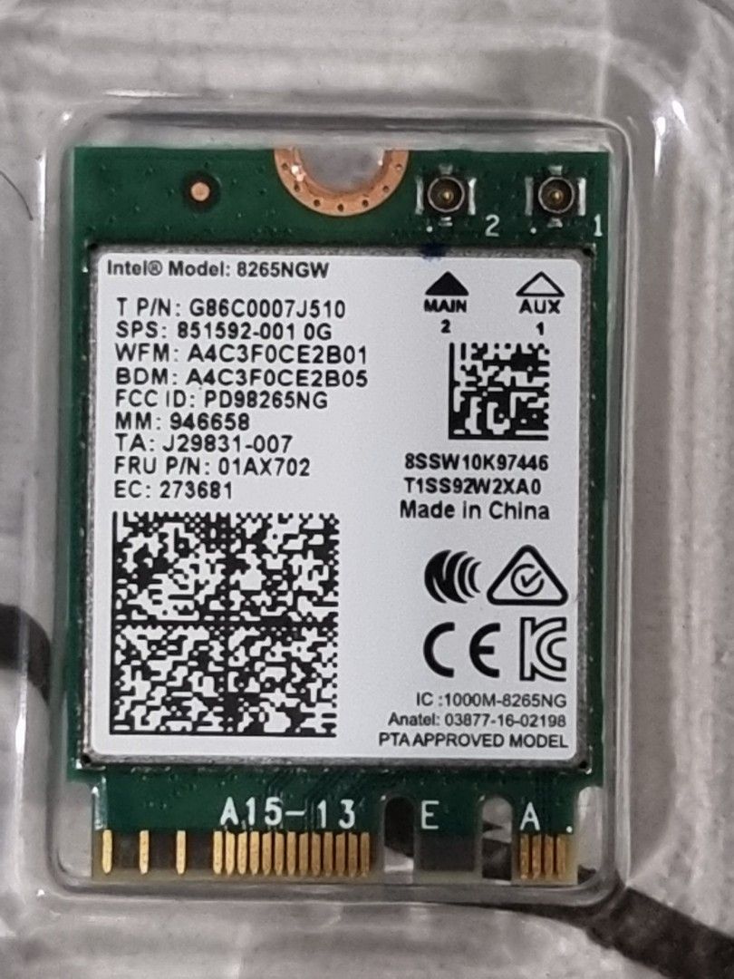 Intel wifi card 8265NGW, Computers & Tech, Parts & Accessories ...