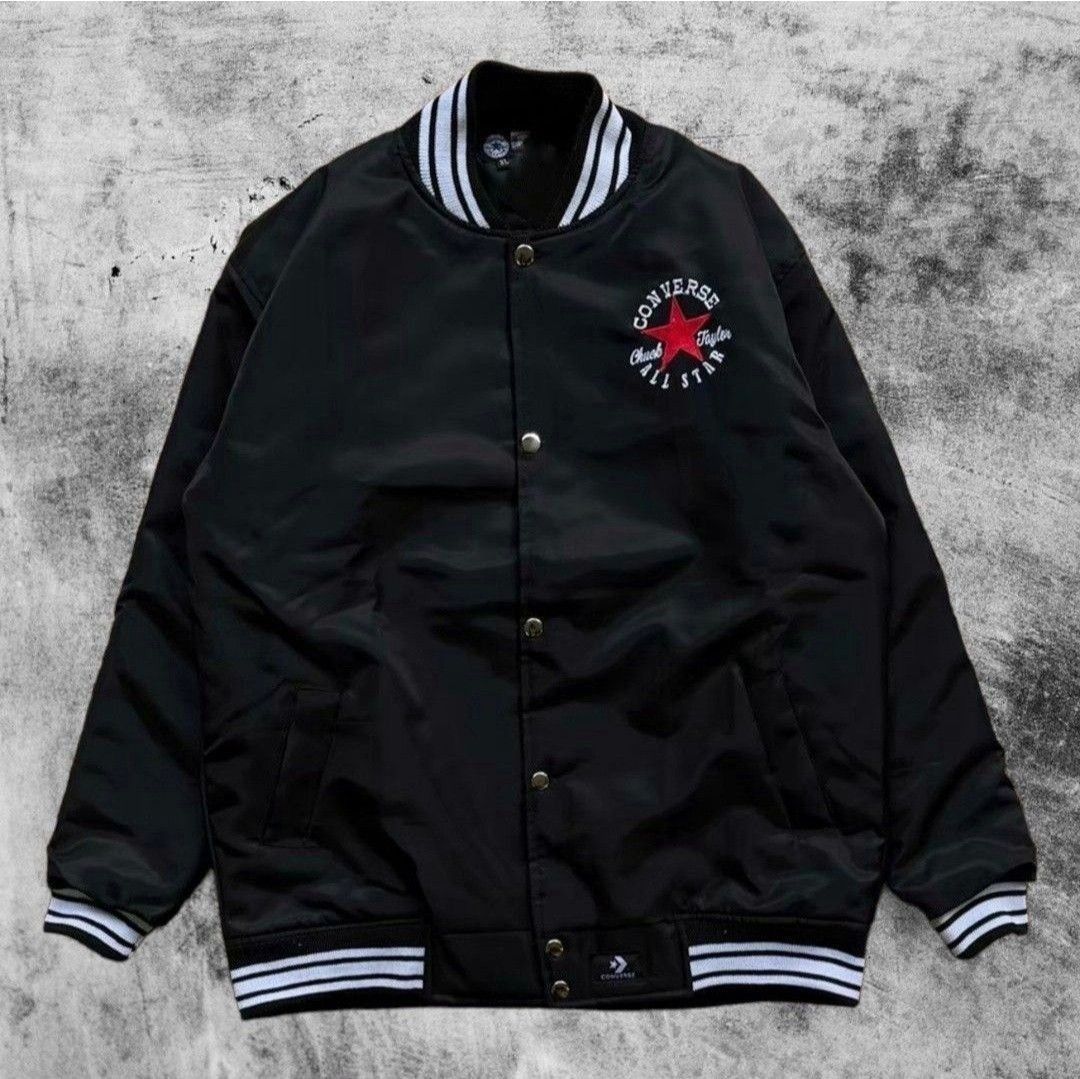 Jaket Varsity Converse All Star Hitam, Fesyen Pria, Pakaian , Baju ...