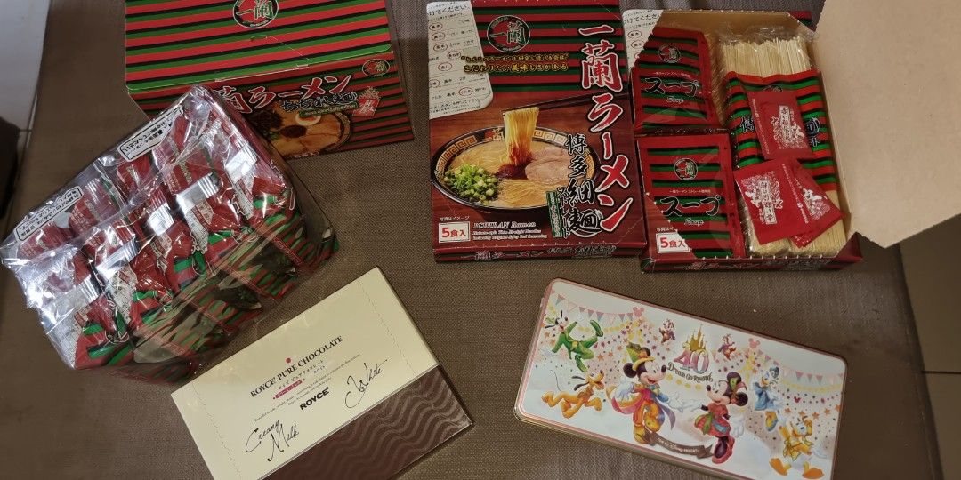 Japan goodies Ichiran Noodles, Royce Chocolate, 40th Tokyo Disney ...