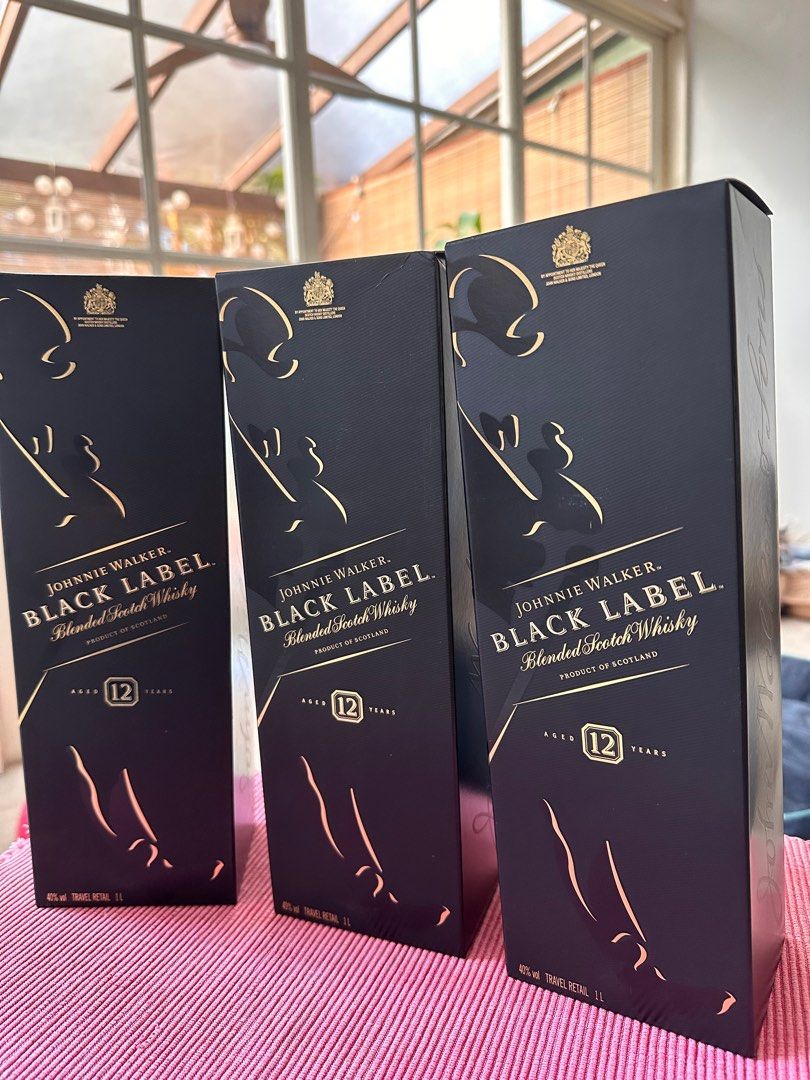 Johnnie Walker Black Label - 1L (3 bottles), Food & Drinks, Alcoholic ...