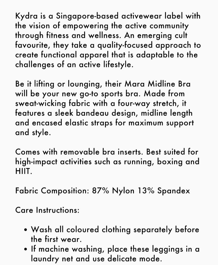 Kydra Mara Midline Bra, Women's Fashion, Activewear on Carousell