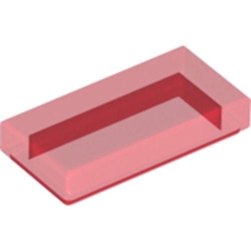 LEGO Parts 35386 / 30070 Flat Tile 1x2 Transparent Red 6251290 / ...