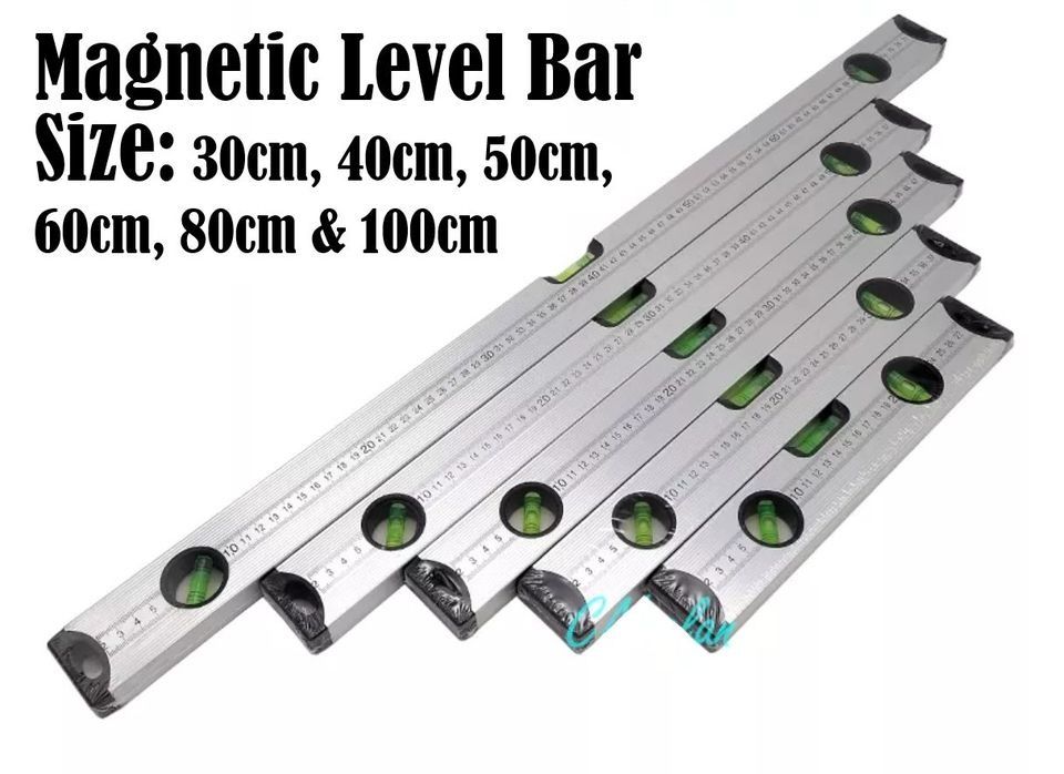 Level Bar Magnetic Aluminum 30cm, 40cm, 50cm, 60cm, 80cm & 100cm ...