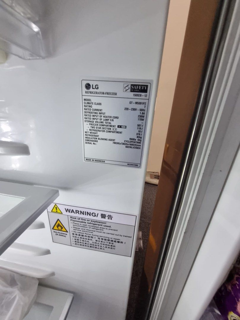 LG Smart Inventer Compressor 507L Platinum Top Freezer refrigerator, TV & Home Appliances ...