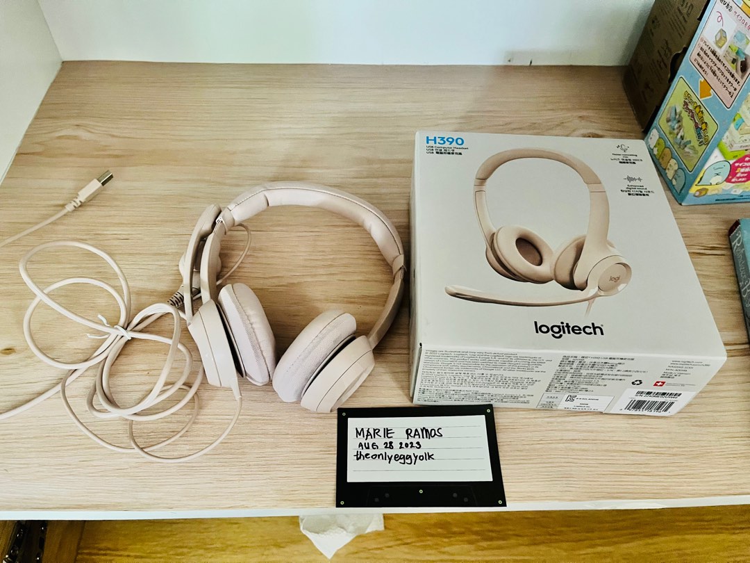 Logitech USB Headset H390 pastel pink rose on Carousell