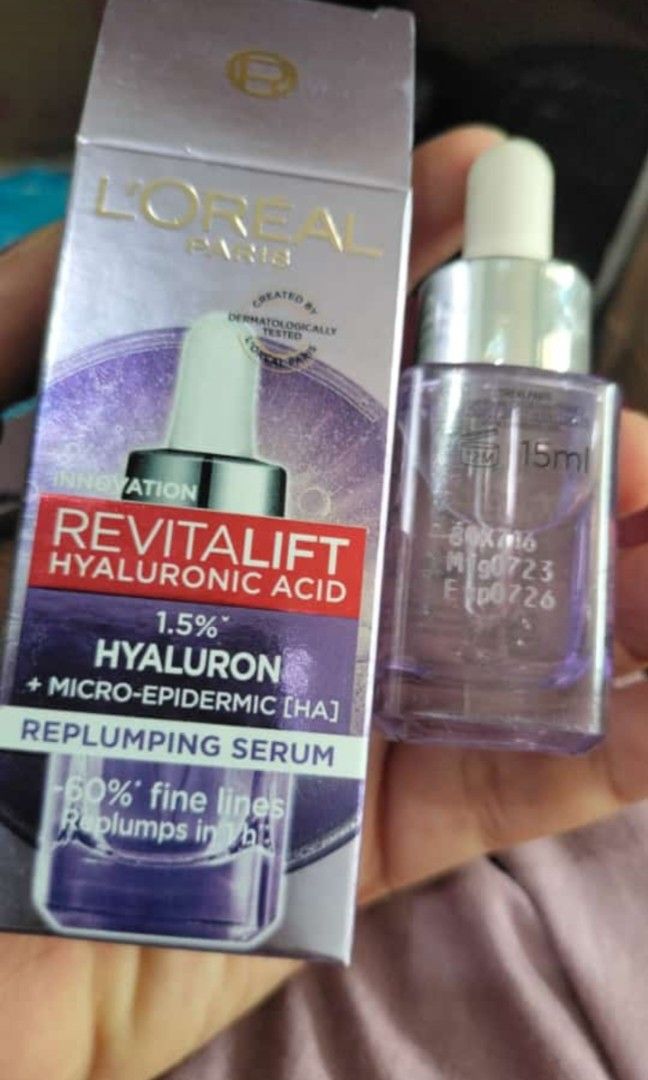 Loreal Revitalift Hyaluronic Acid Replumping Serum 30ml 15ml BARU, Kesehatan & Kecantikan, Kulit ...