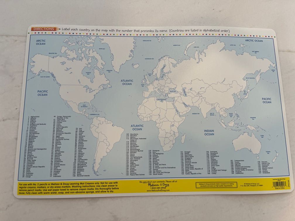 Melissa & Doug world map learning mat, Hobbies & Toys, Toys & Games on ...