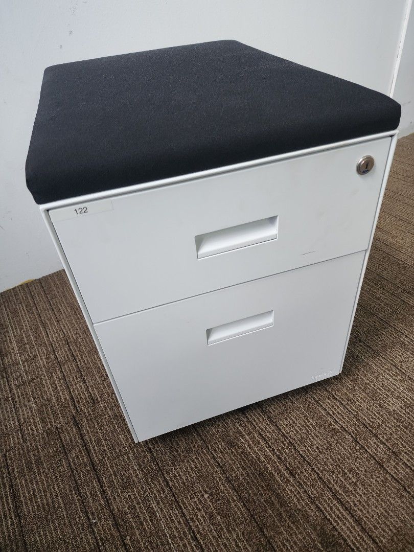 Steelcase Office Metal Mobile pedestal 2 Drawer Shelve Cabinet Storage ...