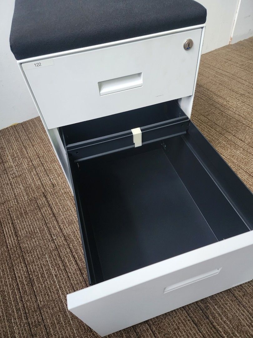 Steelcase Office Metal Mobile pedestal 2 Drawer Shelve Cabinet Storage ...