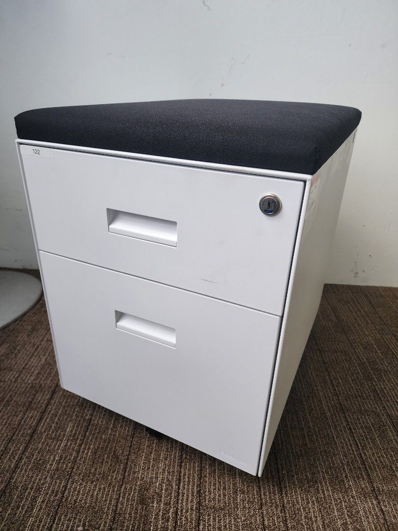 Steelcase Office Metal Mobile pedestal 2 Drawer Shelve Cabinet Storage ...