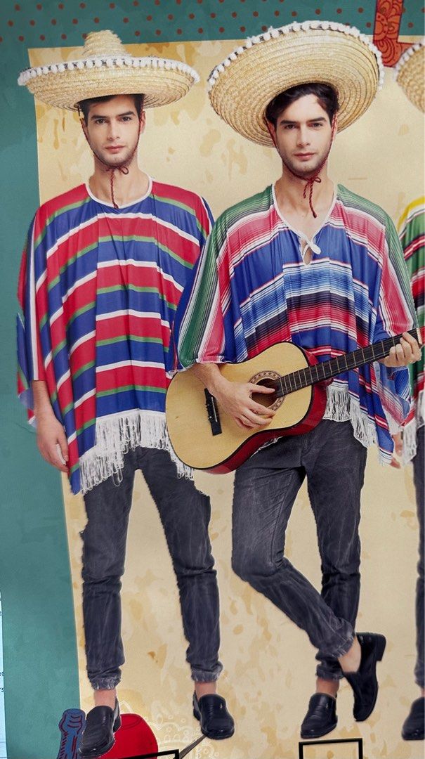 Mexican Serape Poncho, Men's Fashion, Watches & Accessories, Caps ...