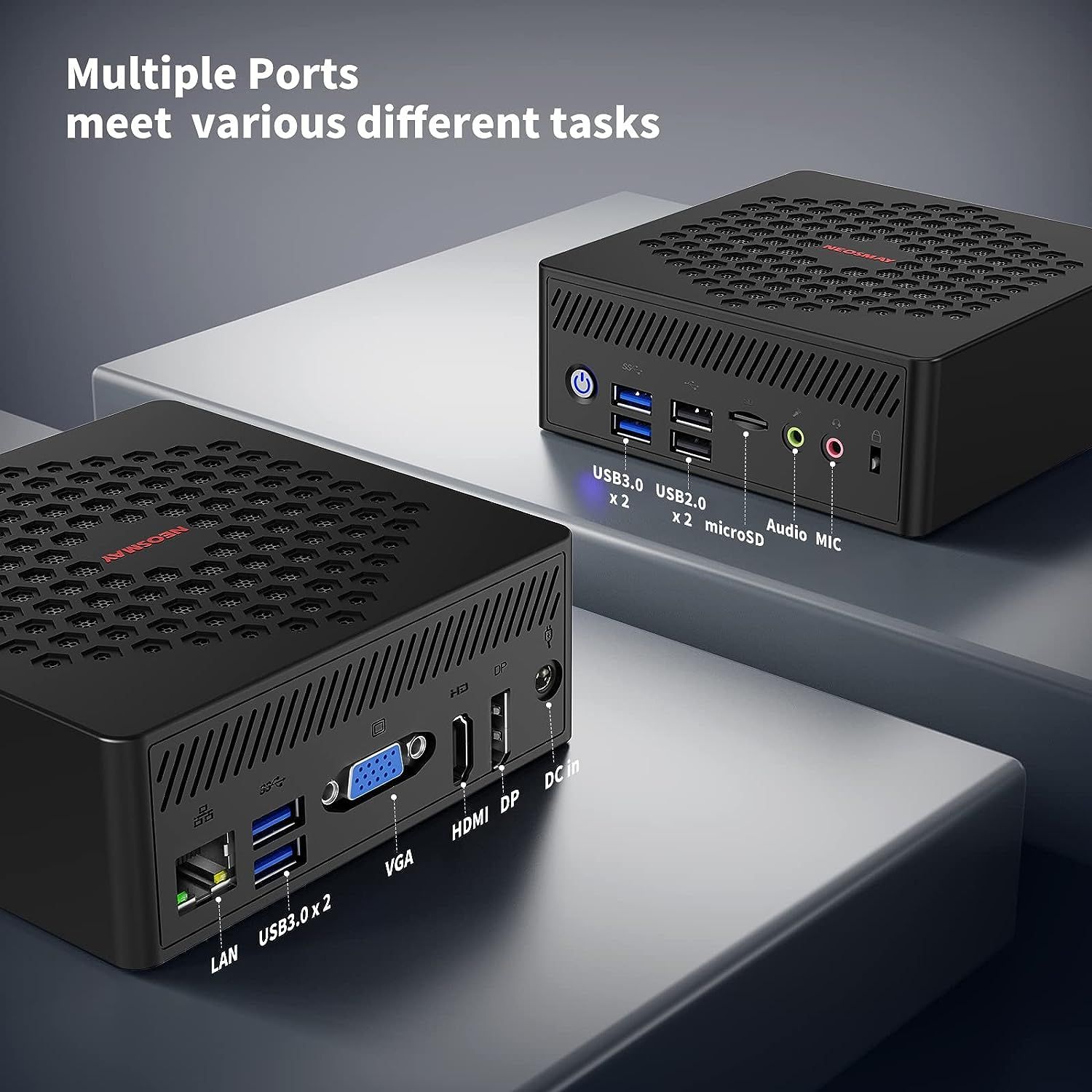 Mini PC Fanless Desktop Mini Computer Windows 11 Pro Micro PC Pentium ...