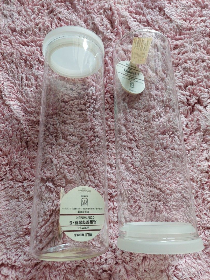 MUJI cylinder glass container, Furniture & Home Living, Home ...