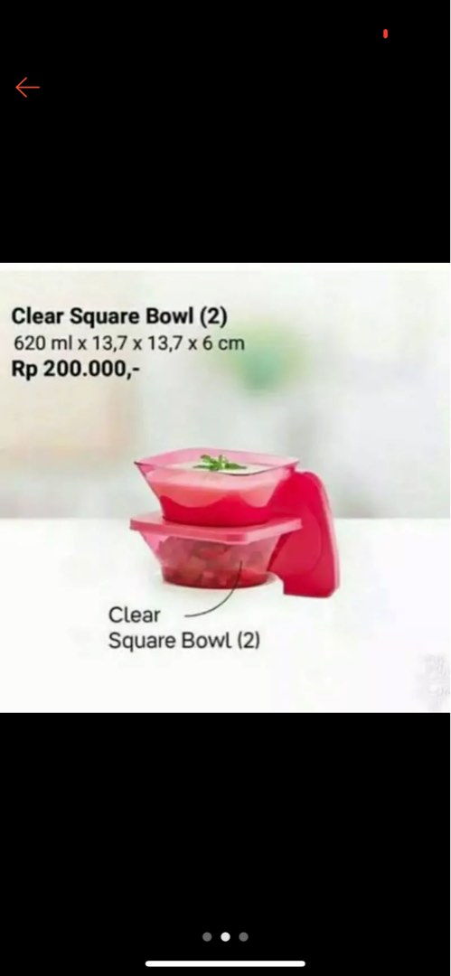 NEW Tupperware clear square bowl, Kitchen & Appliances di Carousell