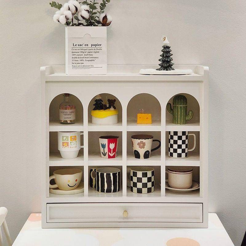 Nordic white cup holder simple modern living room storage rack desktop ...