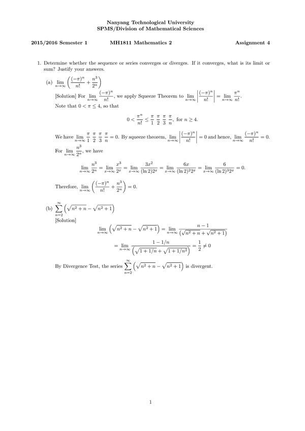 NTU MH2811 / MH1811 Mathematics 2 Cheat Sheet Summary Guide on Carousell