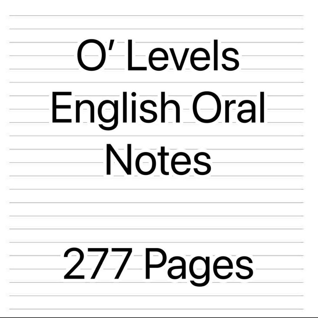 O Levels English Oral Notes, Hobbies & Toys, Stationery & Craft ...