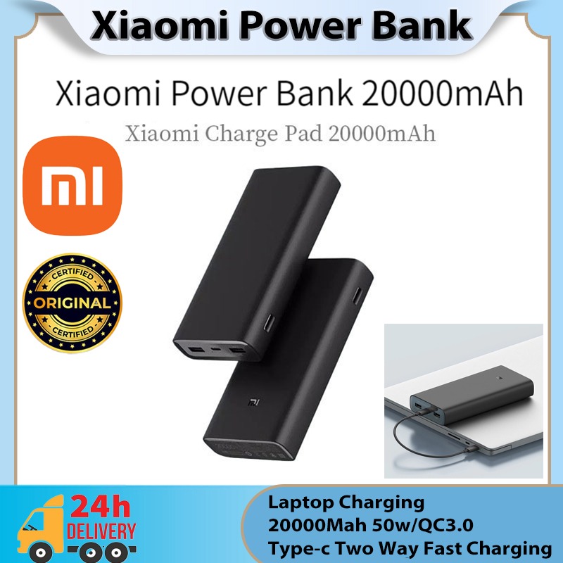 Original XIAOMI Power bank 20000mah/50w Portable laptop charger/ Two ...