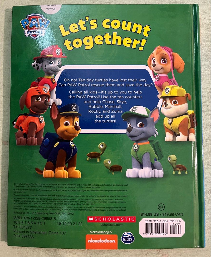 Paw Patrol Turtle Trouble A Counting Storybook ( includes 2 play ...