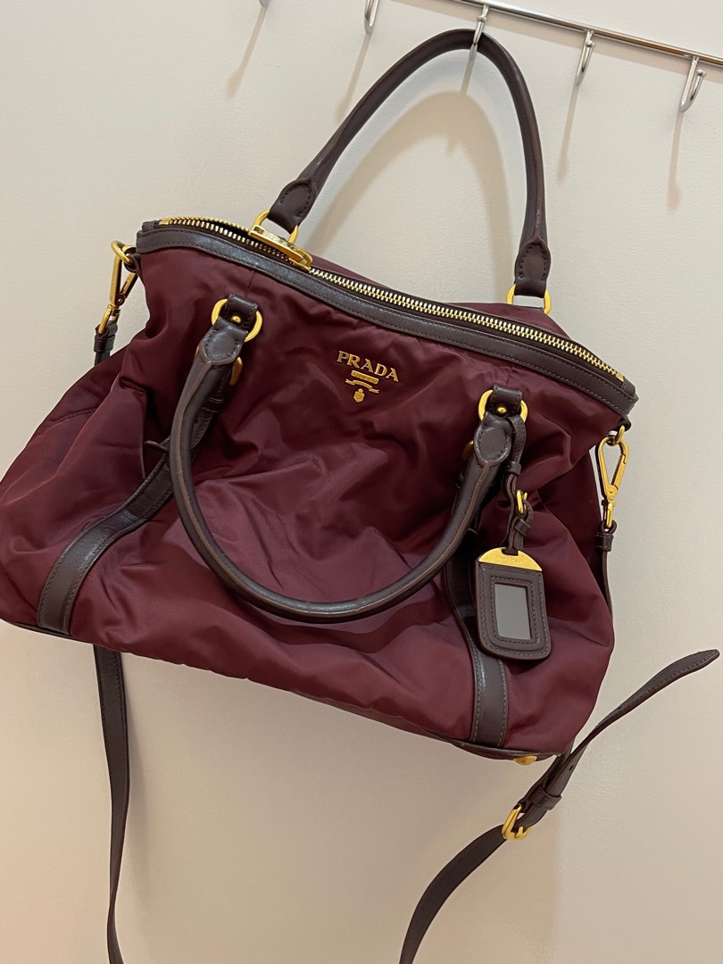Prada two way nylon tote bag , gold hardware, Luxury, Bags & Wallets on ...
