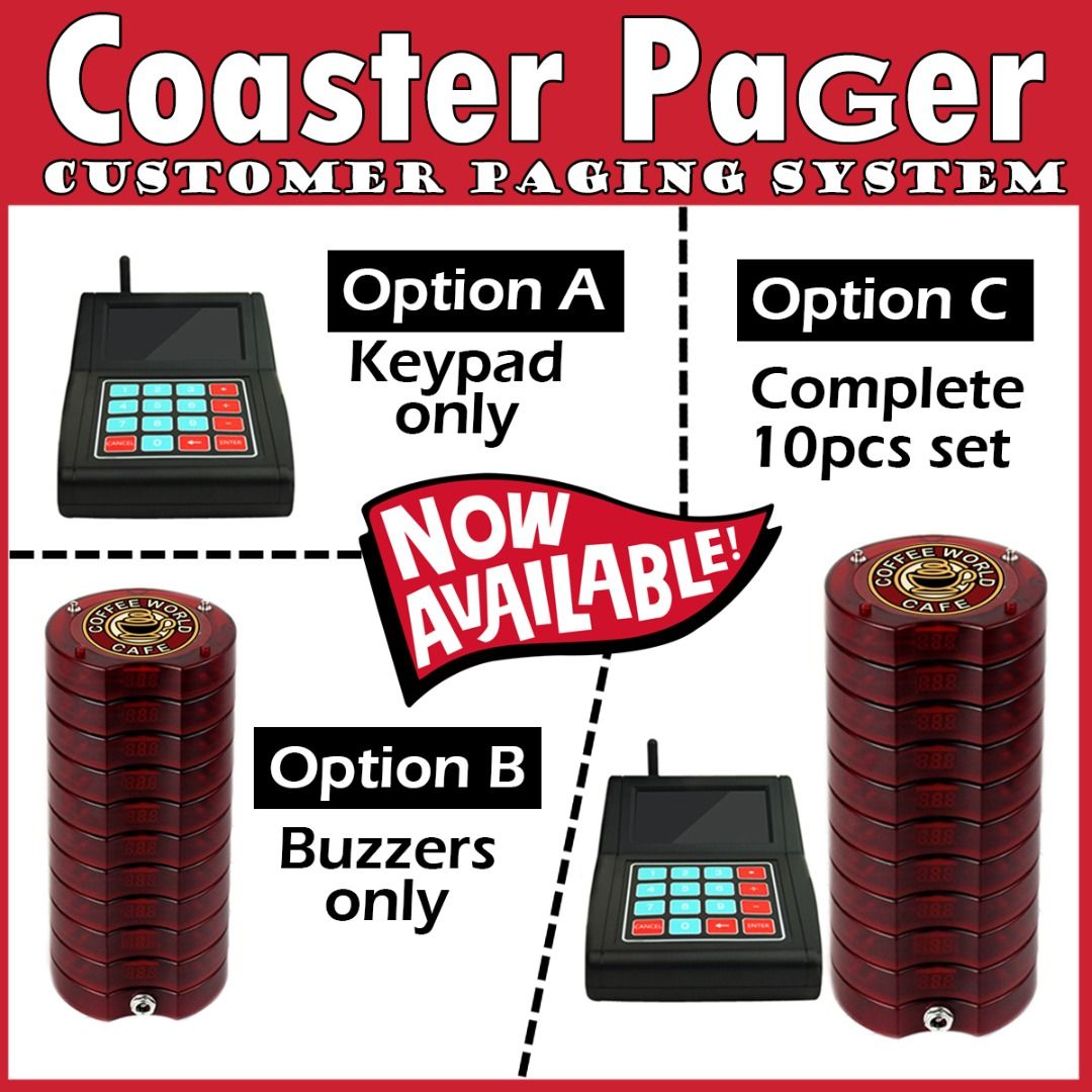 Premium Buzzer Coaster Pager Paging System Hawker Centre Food court ...