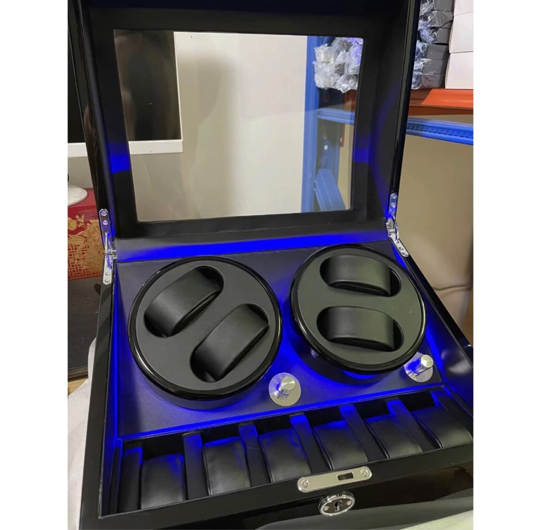 Premium Watch Winder 4+6 Self-Winding Box with LED light, Men's Fashion ...