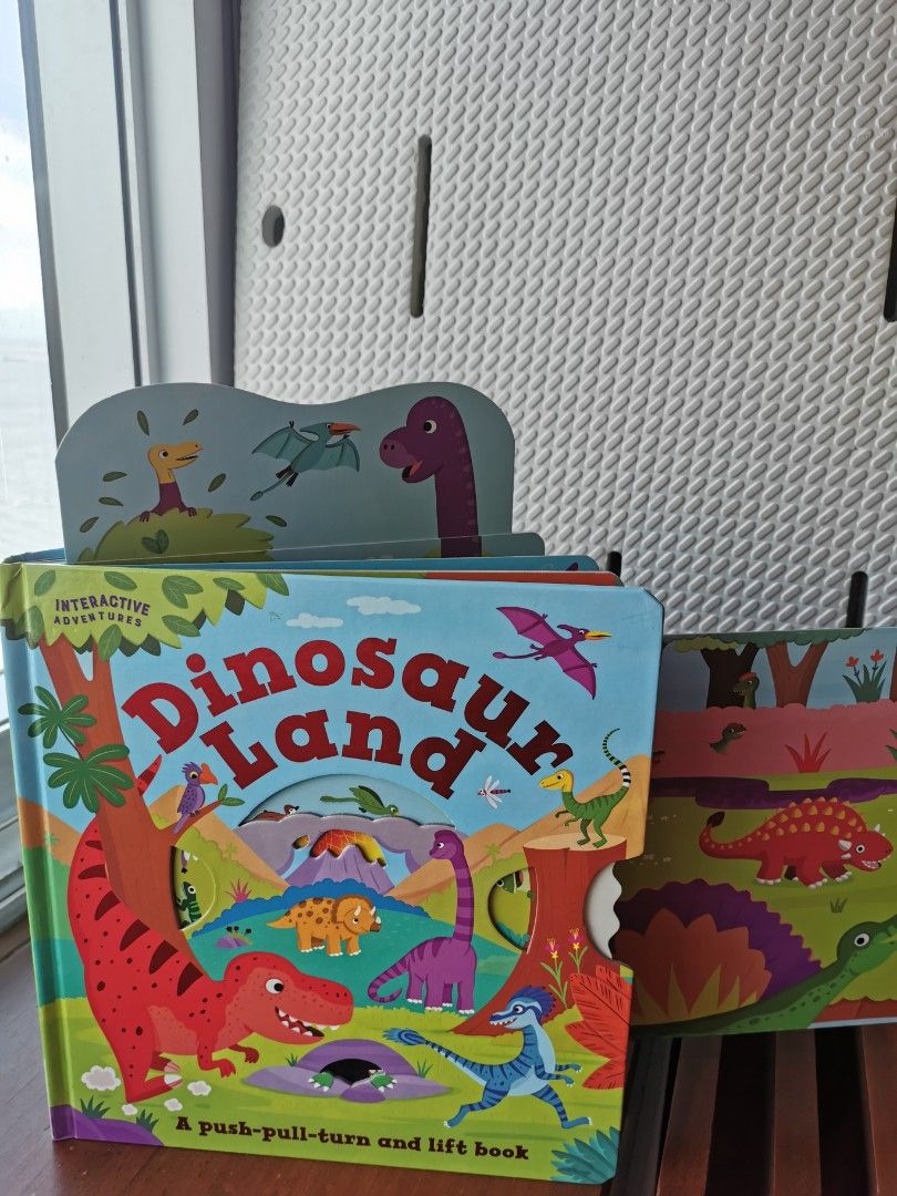 Pull Out / Pop-up Children's Books Dinosaur Land and Pirate Ship - Hard ...