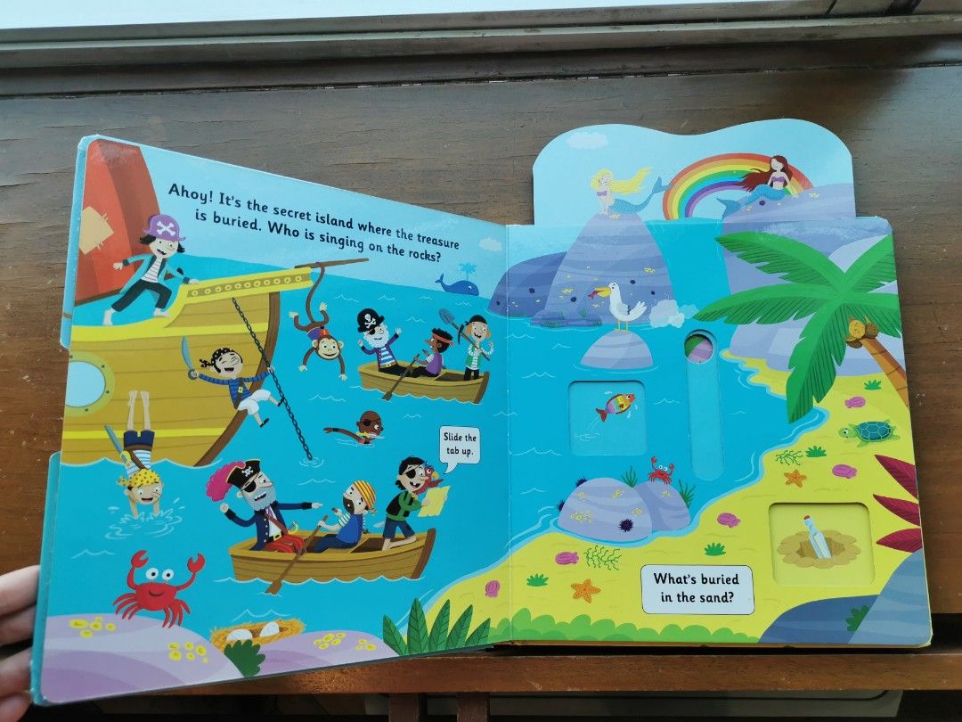 Pull Out / Pop-up Children's Books Dinosaur Land and Pirate Ship - Hard ...