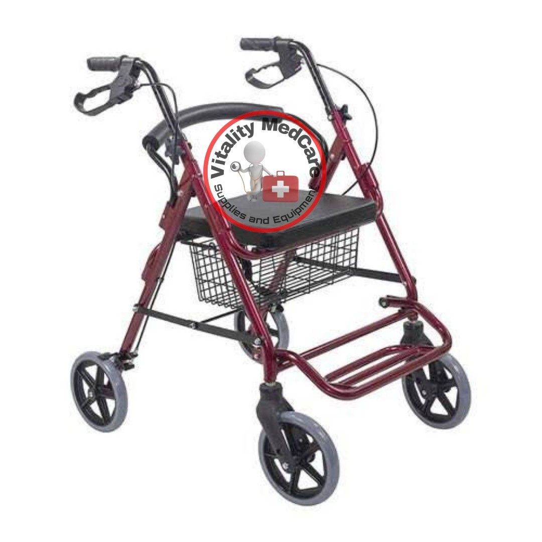 ROLLATOR WITH FOOT REST I ROLLATOR WALKER I ADJUSTABLE, Health ...