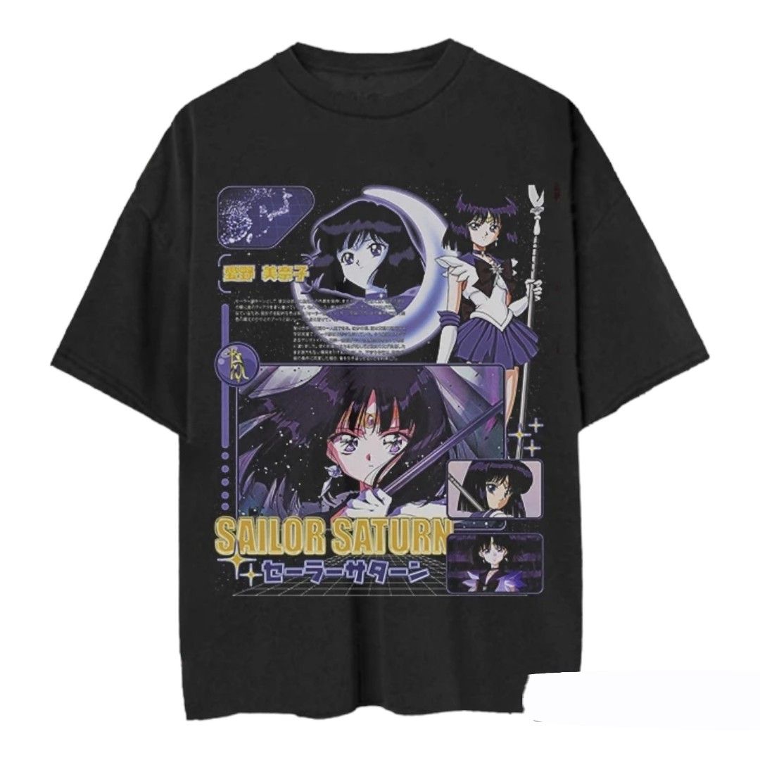 Sailor Moon Saturn Anime Vintage Wash T Shirt Kaos Anime Sailor Moon