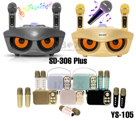 SD-306 PLUS & YS-105 Dual Bluetooth Wireless Microphones Karaoke Set (Authentic), Audio ...