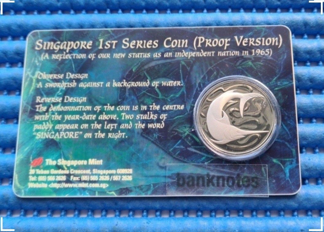 Singapore First Series Coin ( Proof Version ) 1982 Sword Fish 20 Cents ...