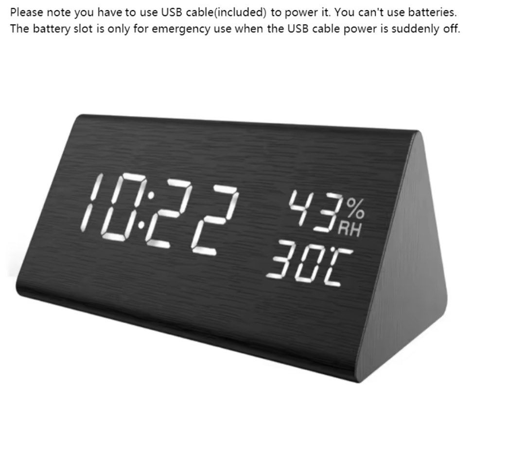 Sleek Wooden Digital Clock, TV & Home Appliances, Other Home Appliances ...