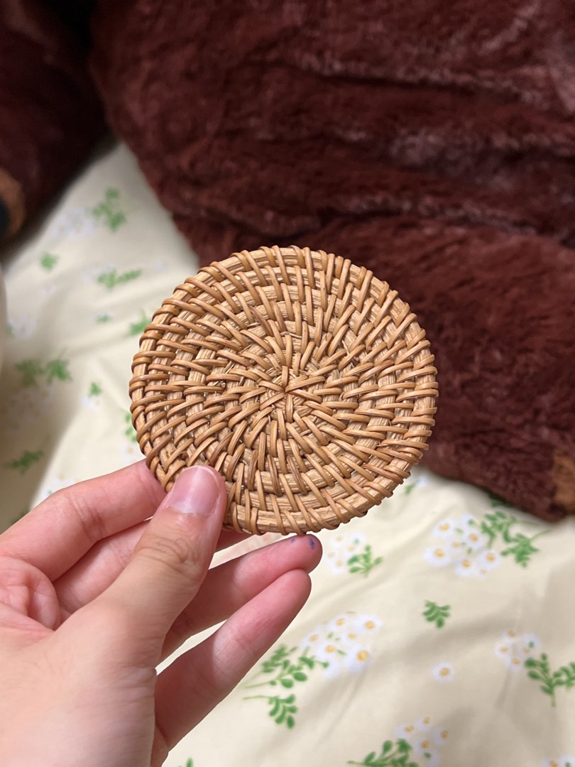 small woven rattan coaster, Hobbies & Toys, Stationery & Craft ...